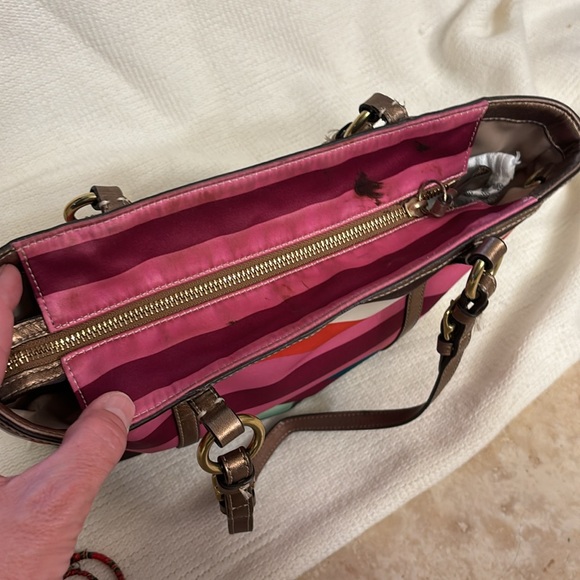 Coach | Bags | Coach Striped Multicolor Handbag | Poshmark